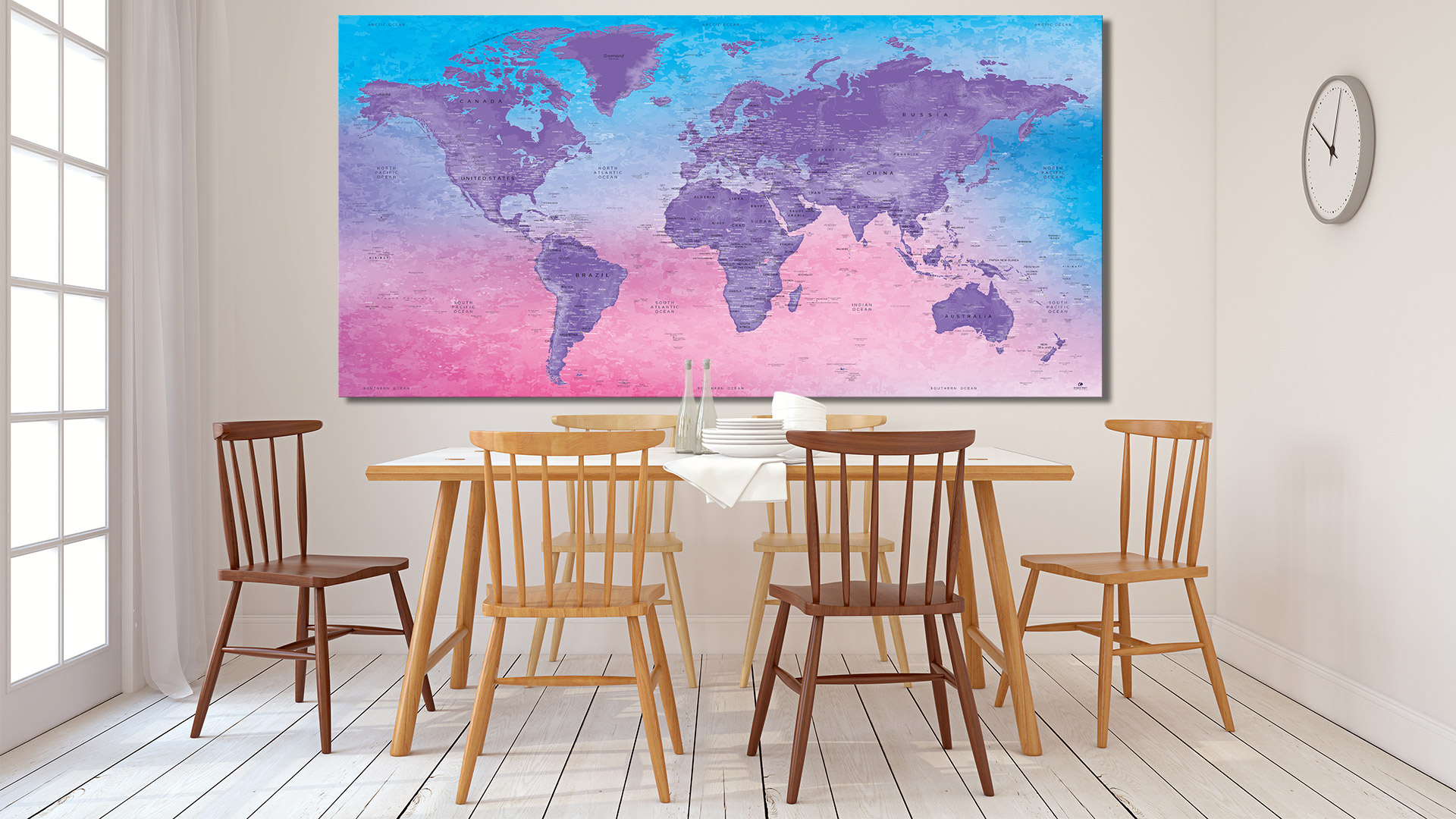 Large Format Decorative World Maps for all tastes