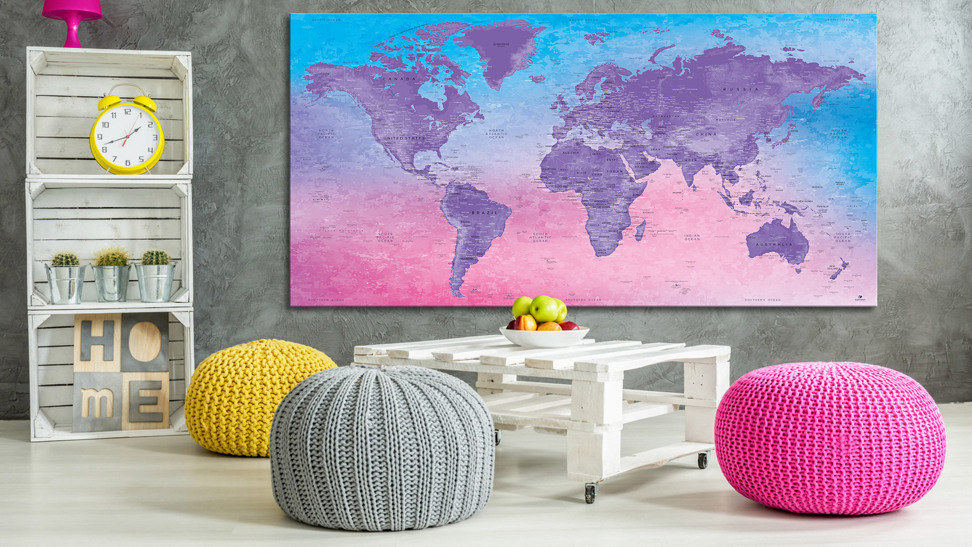Large Format Decorative World Maps for all tastes