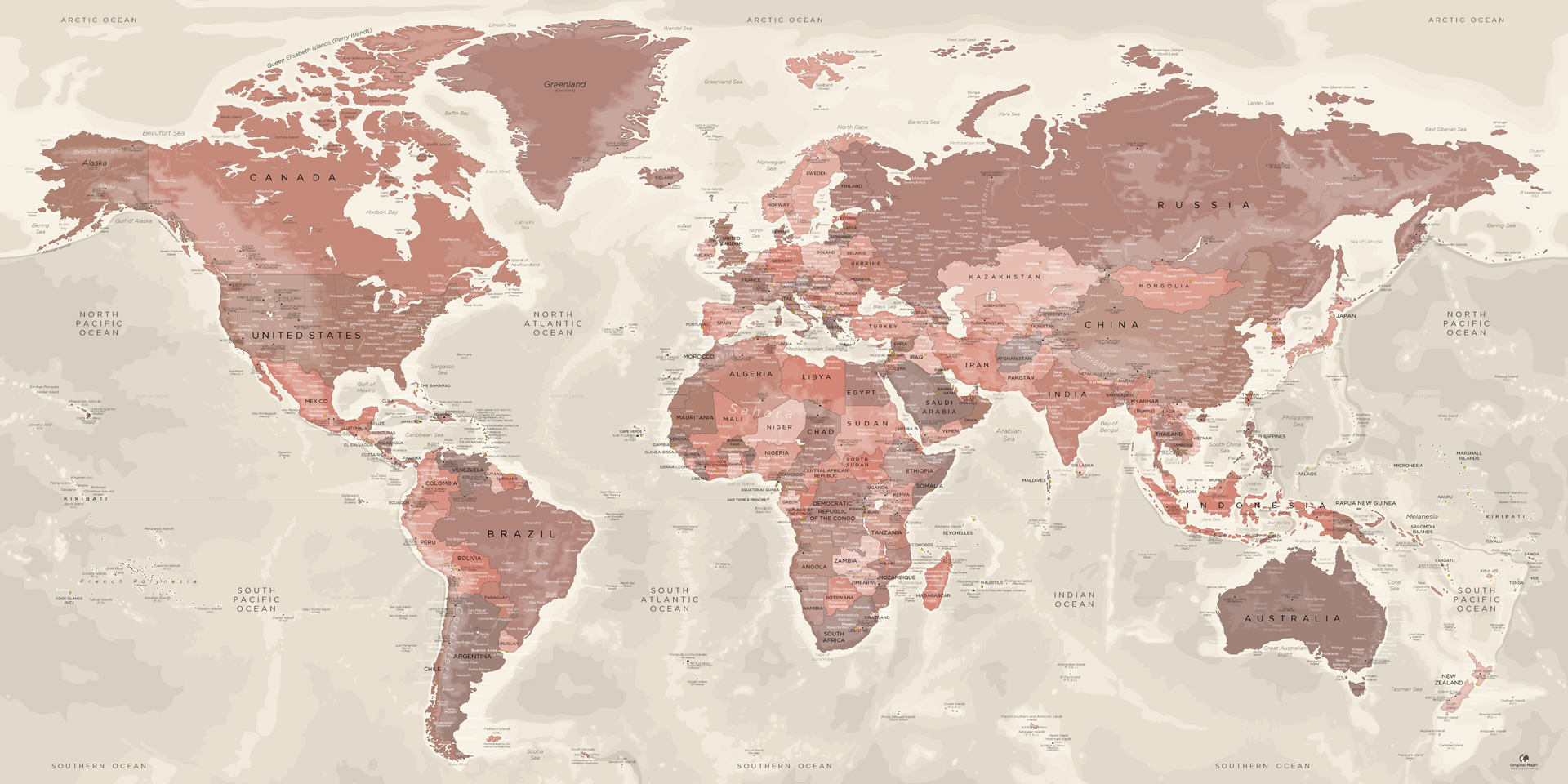 Beautiful Wall Map - Large World Map - Gift Idea | Original Map