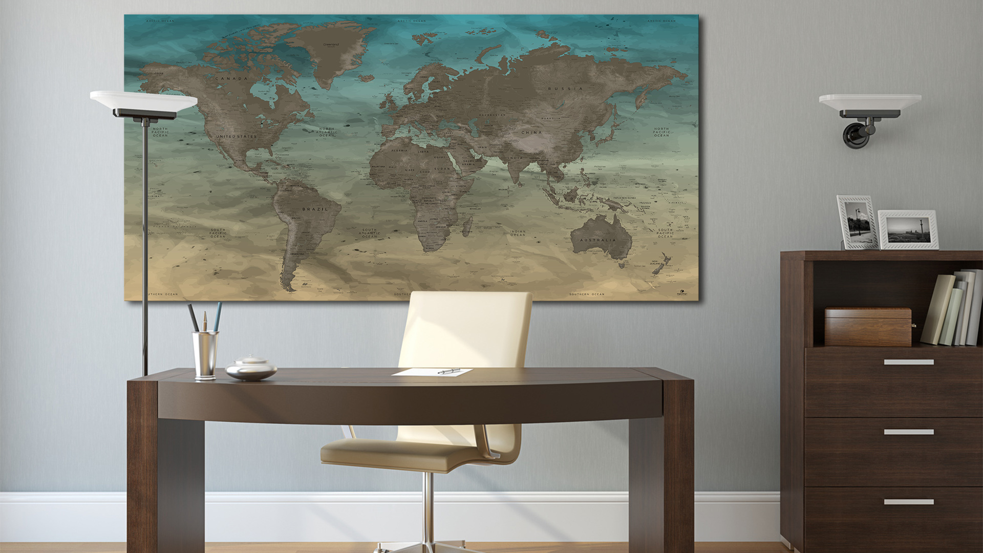 Original and accessible World Map for Salon | Original Map