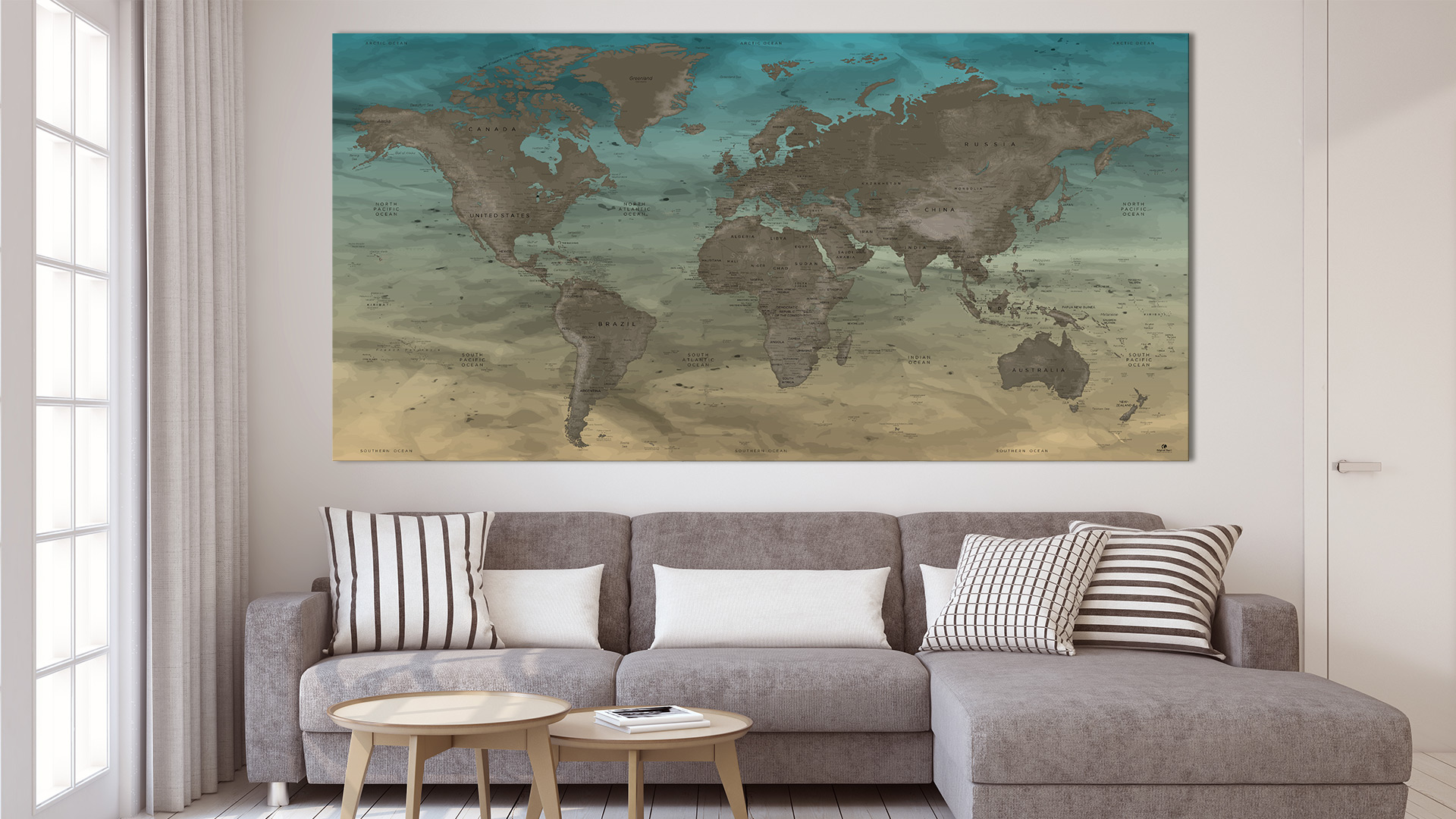 Original and accessible World Map for Salon | Original Map