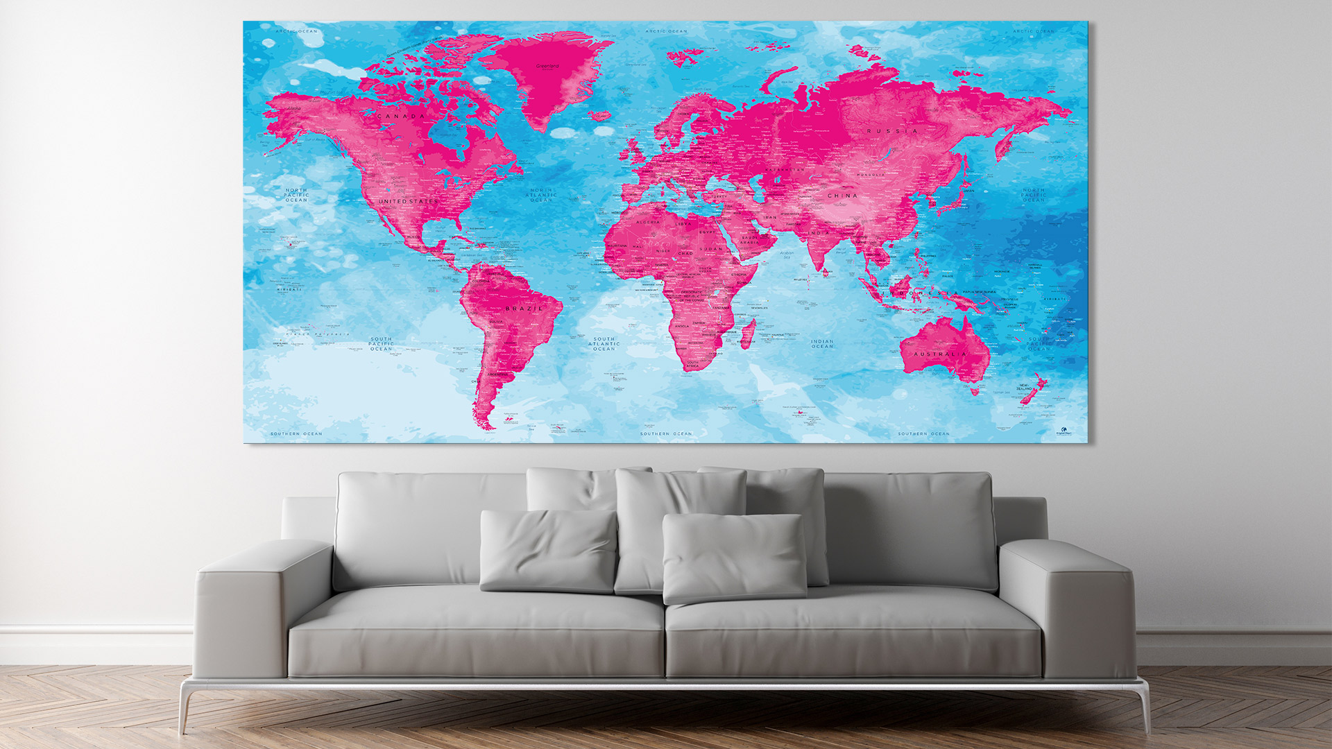World Map Poster (more than 30 templates) | Original Map
