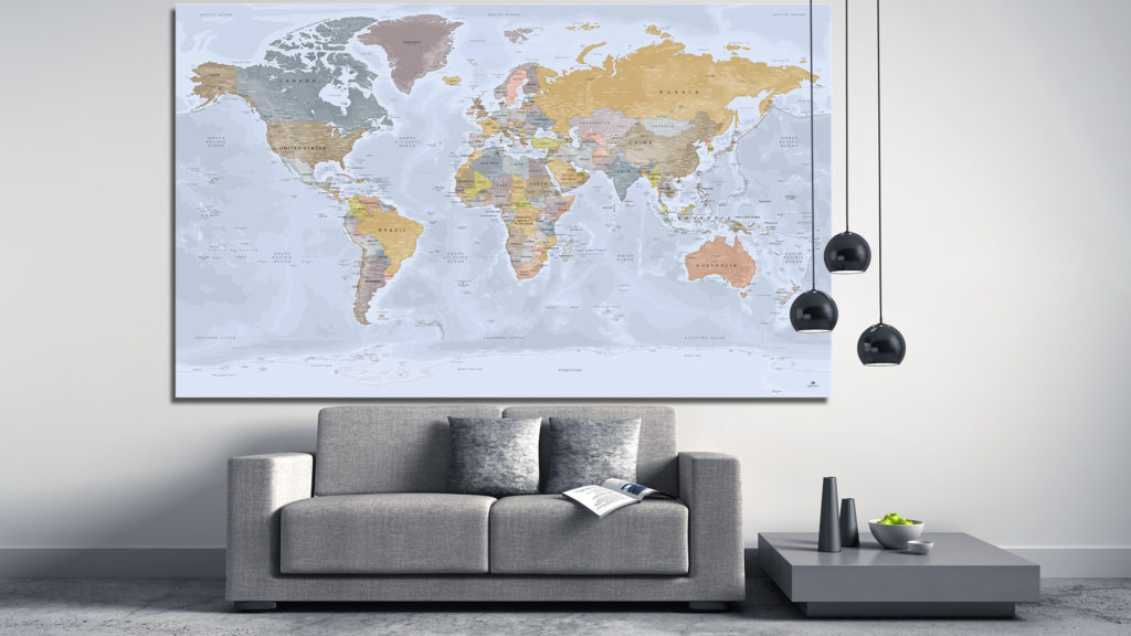 Complete World Map (Detailed Plan) - World Map with Antarctica