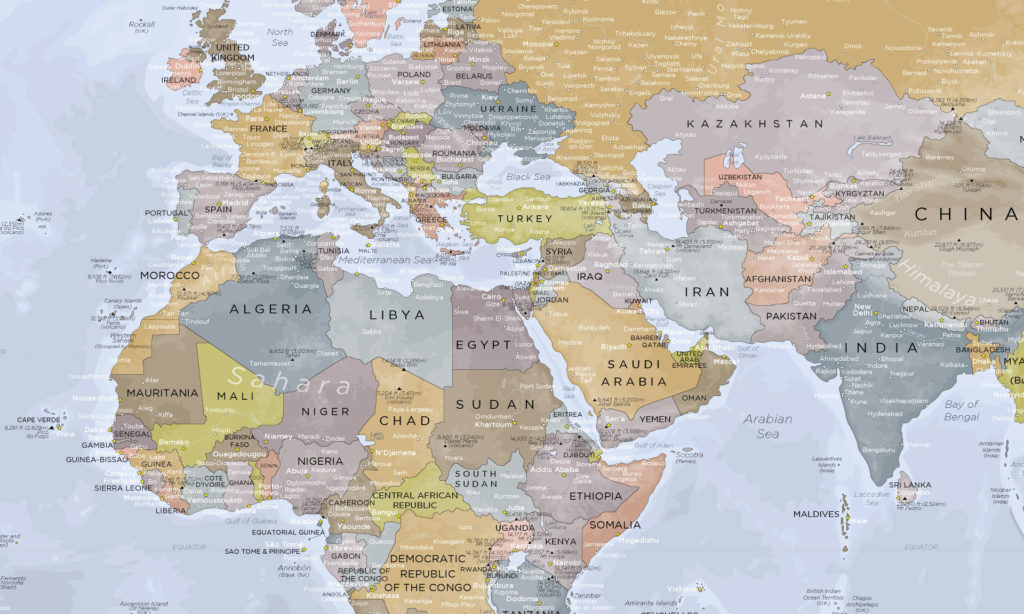 Complete World Map (Detailed Plan) - World Map with Antarctica