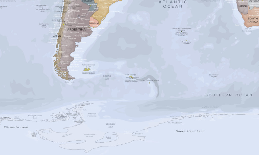 Complete World Map (Detailed Plan) - World Map with Antarctica