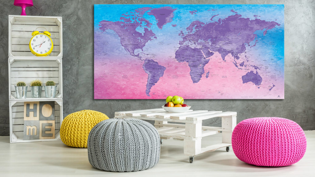 Large Format Decorative World Maps for all tastes
