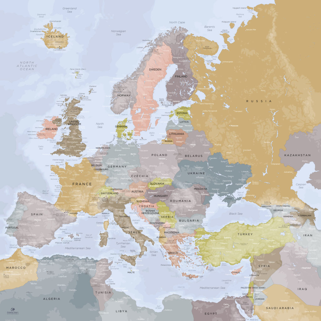 → More than 10 templates of Decorative Europe Map | Original Map