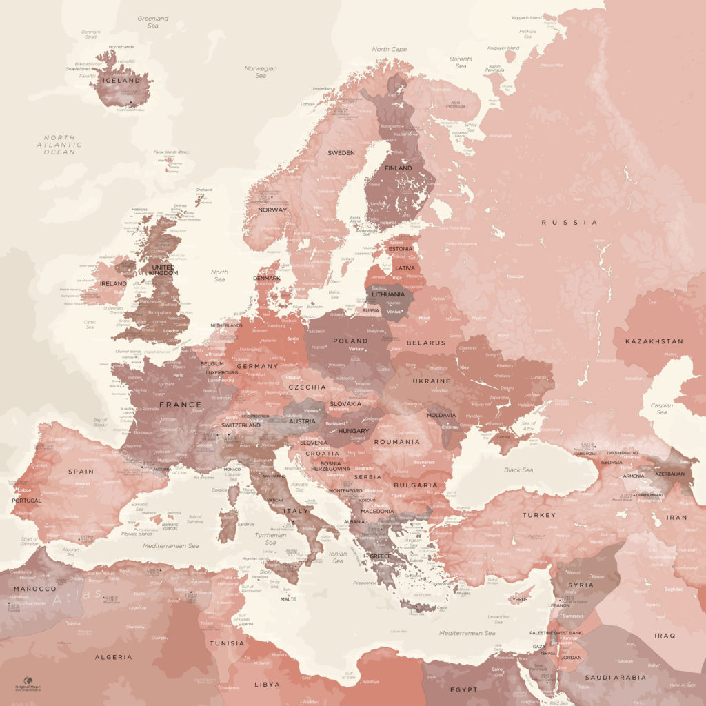 → More than 10 templates of Decorative Europe Map | Original Map