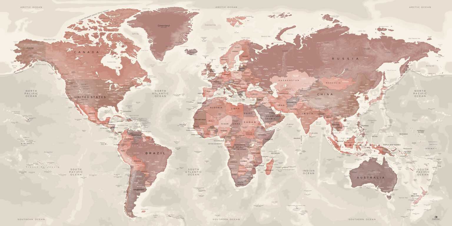 Beautiful Wall Map - Large World Map - Gift Idea | Original Map