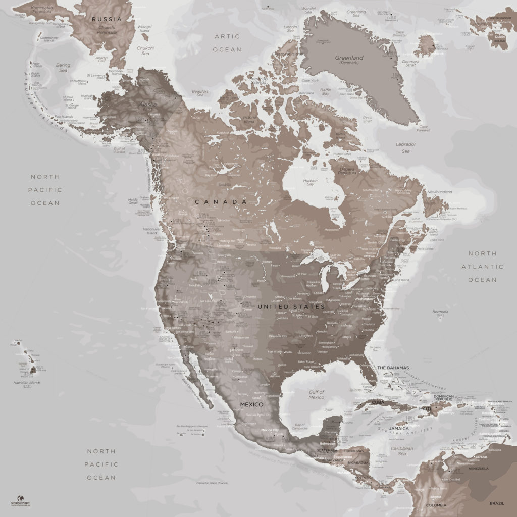 → More than 15 templates of Decorative North America Map | Original Map