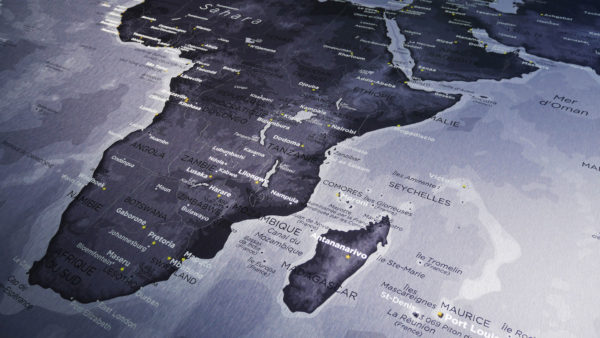 Brushed Aluminium World Map - Metallic World Map – Purchase