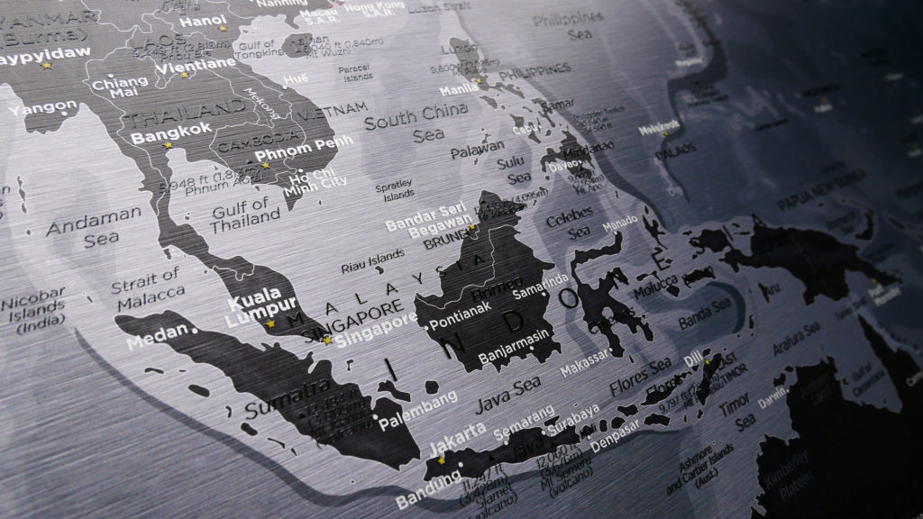 Brushed Aluminium World Map - Metallic World Map – Purchase