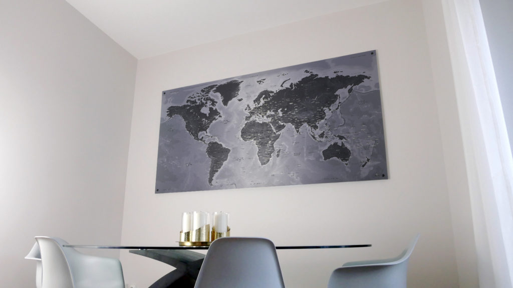 Brushed Aluminium World Map - Metallic World Map – Purchase